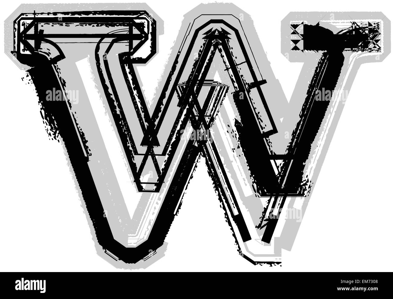 Font Illustration Buchstaben w Stock-Vektorgrafik - Alamy