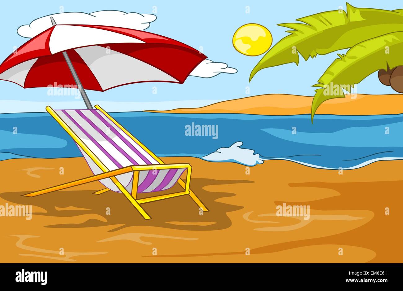 Palmen strand sand und sonne Stock-Vektorgrafiken kaufen - Alamy