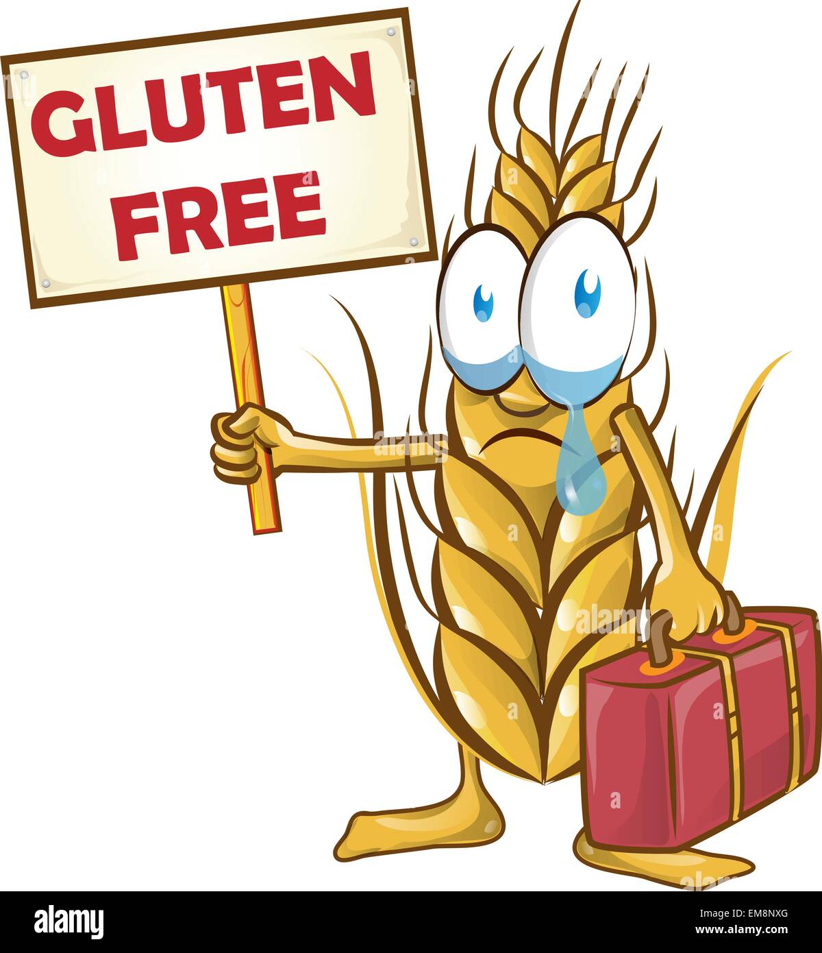 Weizen-Cartoon isoliert auf weißem Hintergrund Stock-Vektorgrafik - Alamy