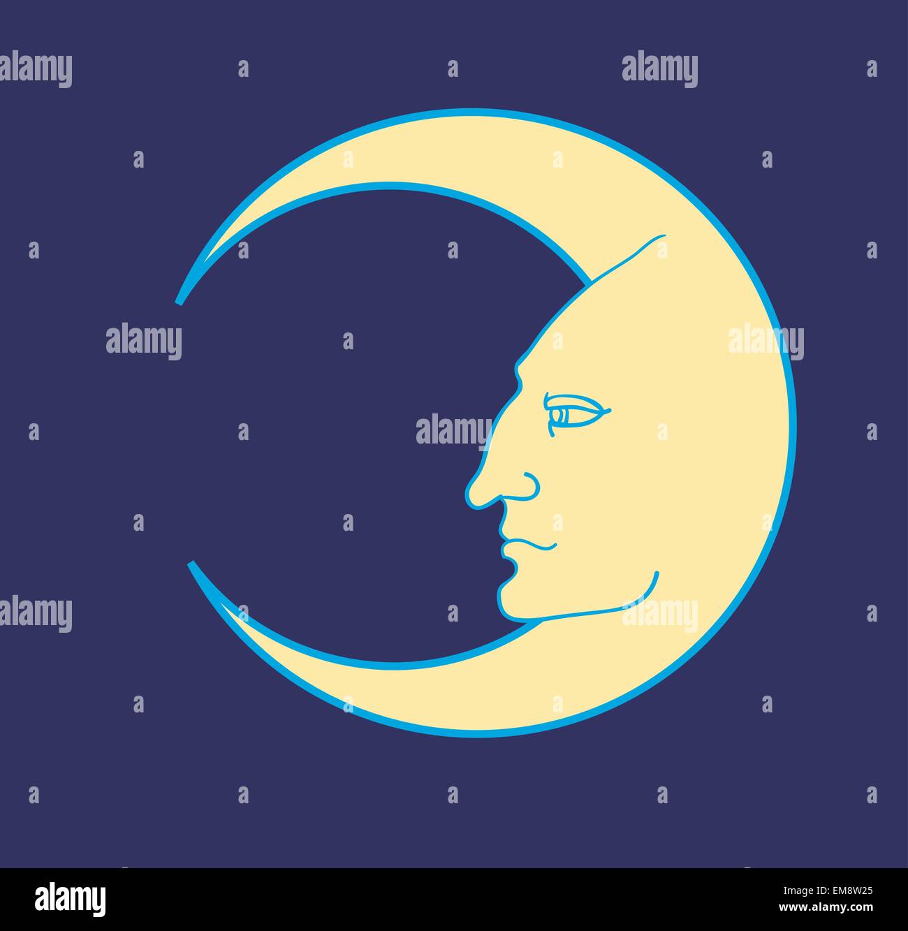 Mond gesicht Stock-Vektorgrafiken kaufen - Alamy