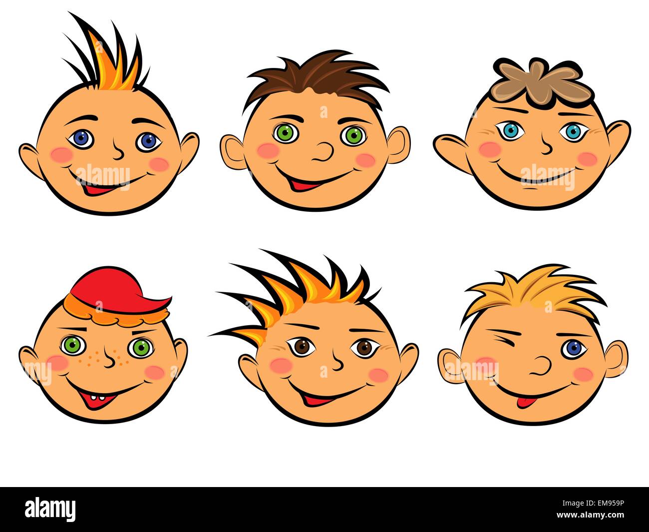 Lachende kinder gesichter cartoon -Fotos und -Bildmaterial in hoher ...