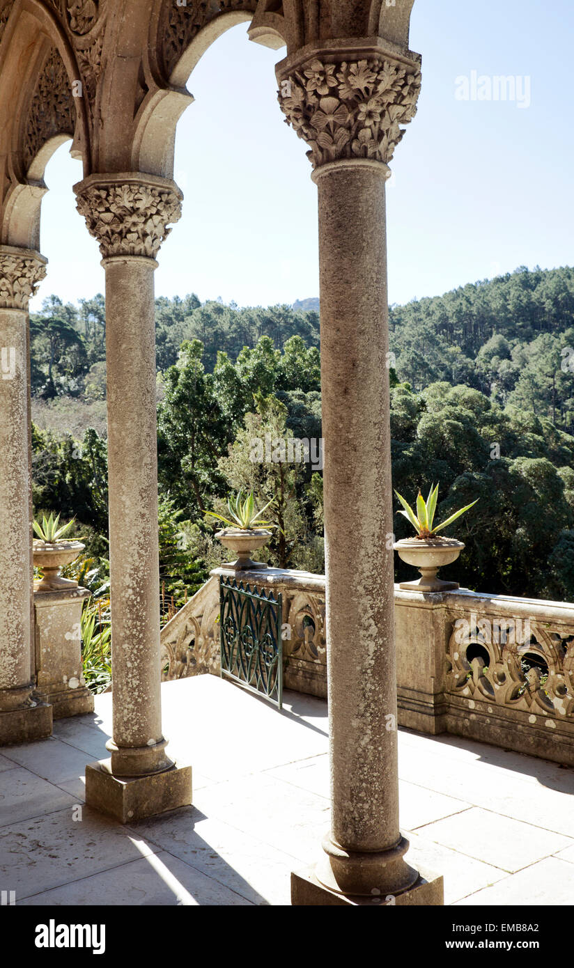 Monserrate Palace Villa Veranda - Sintra Portugal Stockfotografie - Alamy