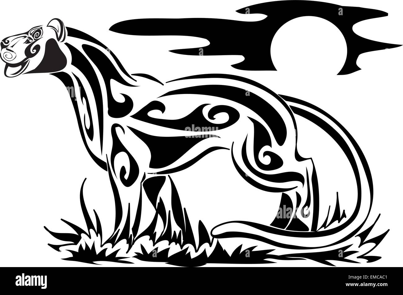 Panther Vector Black Silhouette Stock Vektorgrafiken Kaufen Alamy