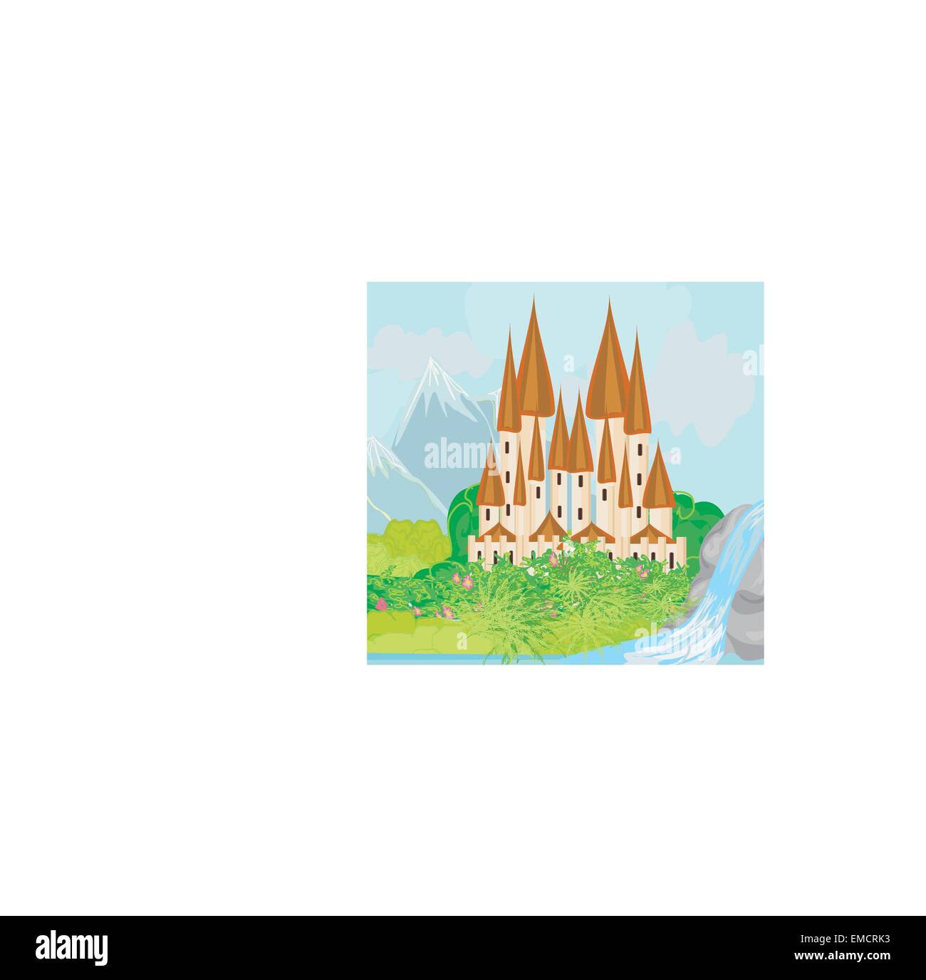 Fluss mittelalterliche architektur Stock-Vektorgrafiken kaufen - Alamy