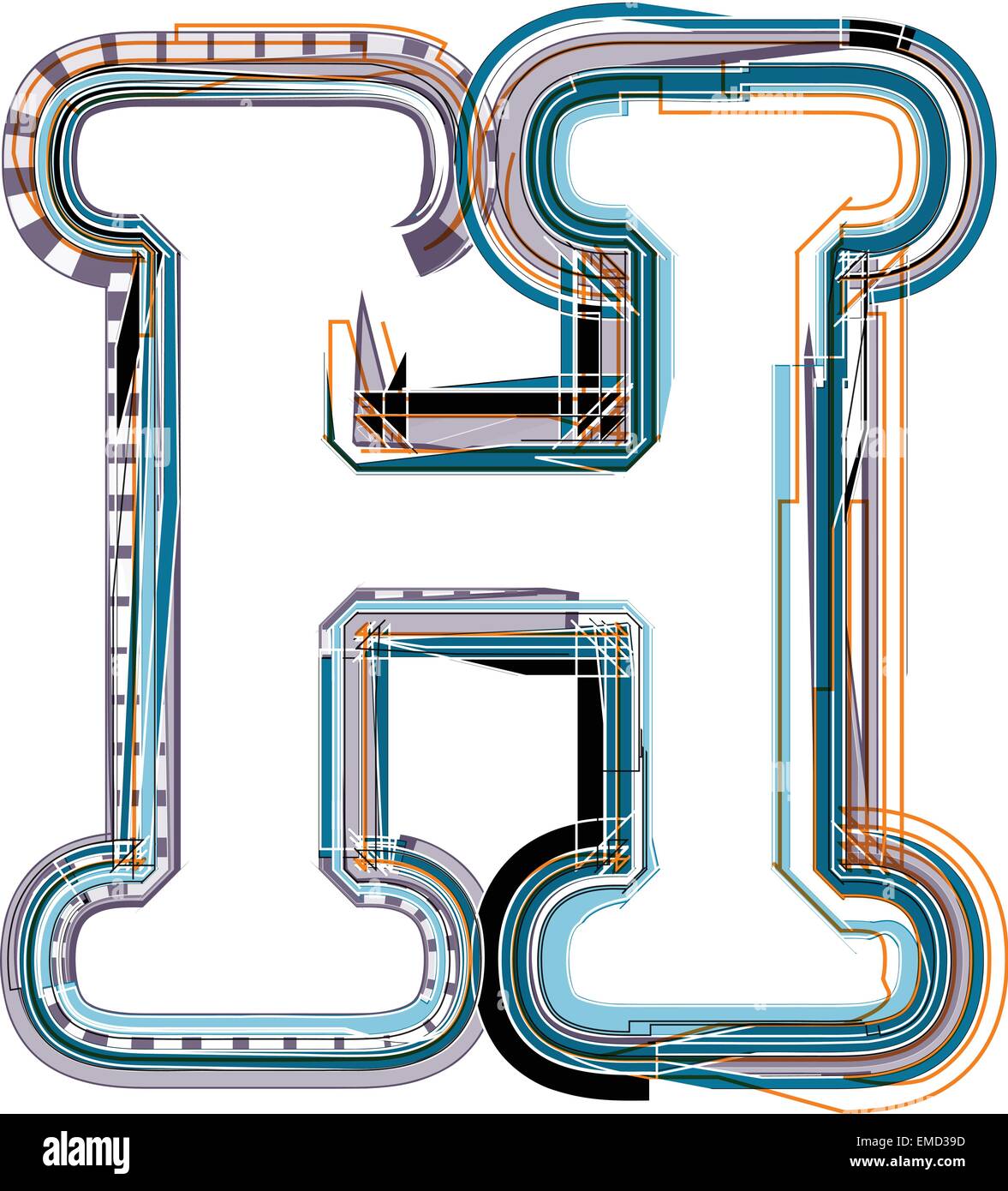 Kalligraphie schrift script font h Stock-Vektorgrafiken kaufen - Alamy