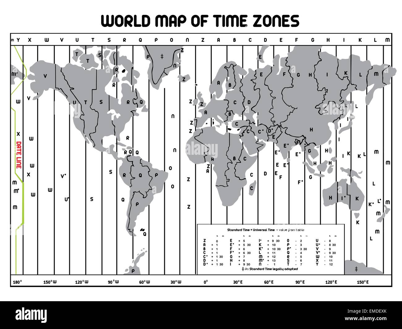 Zeitzonen Karte Standard Time Zones Of The World Map Timezone Wall Art