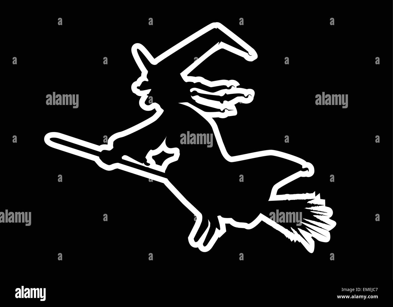 Fliegende hexenzeichnung Stock-Vektorgrafiken kaufen - Alamy