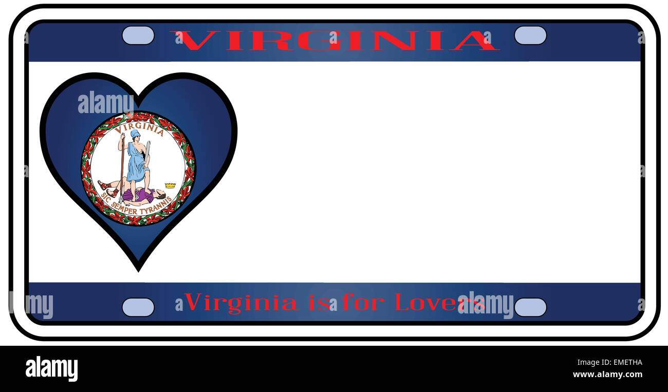Virginia licence plate Stock-Vektorgrafiken kaufen - Alamy
