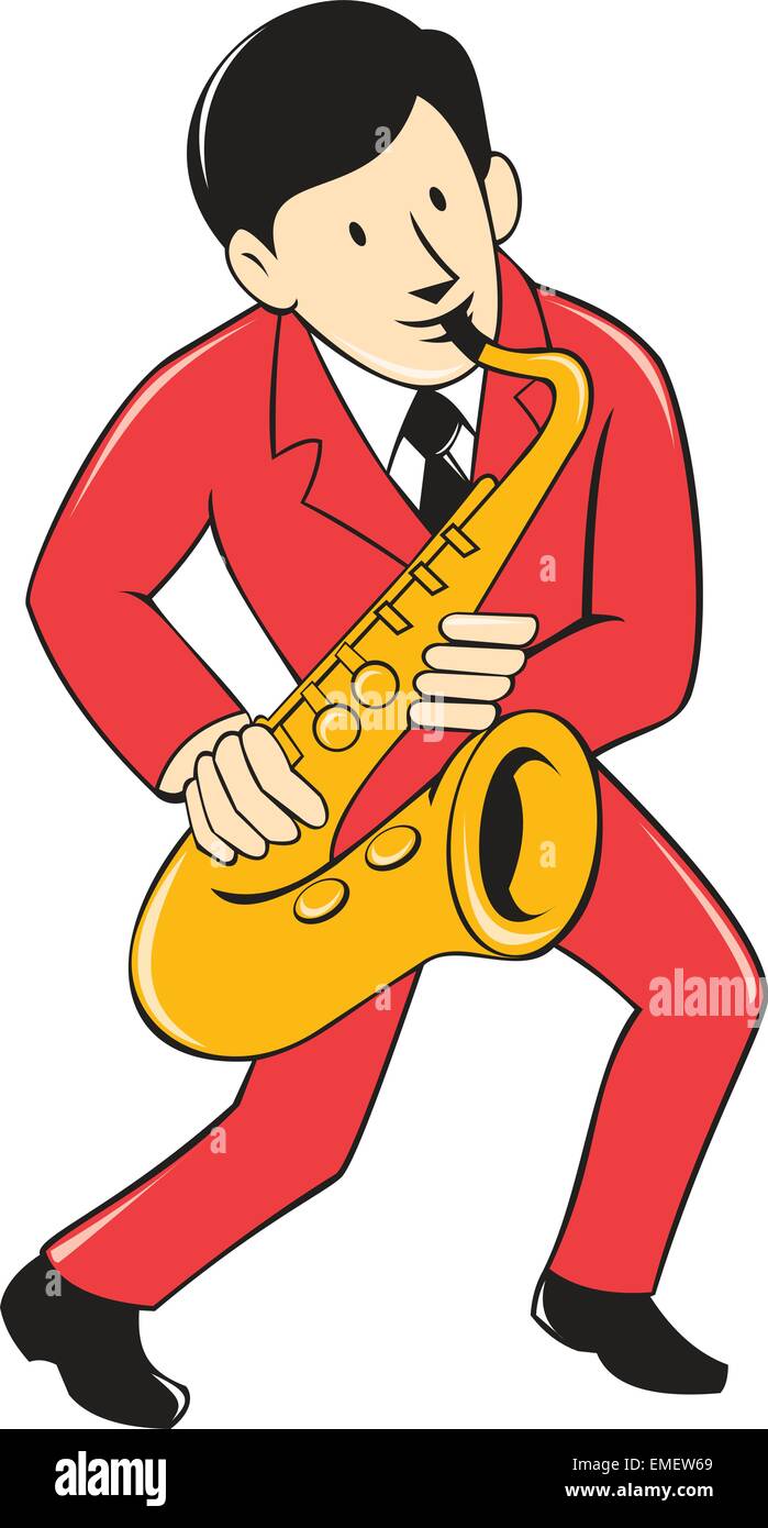 Saxophone cartoon Stock-Vektorgrafiken kaufen - Alamy