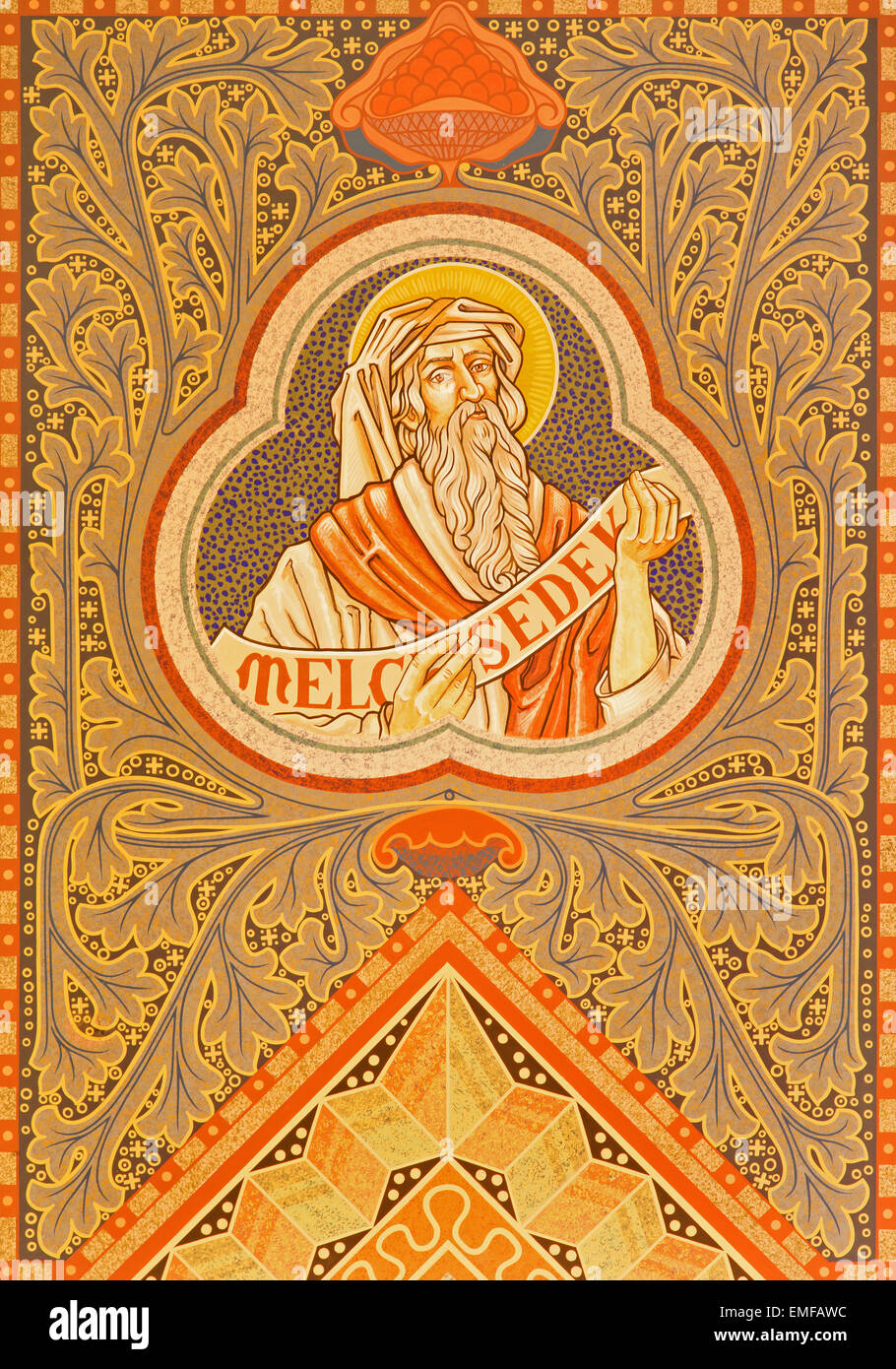 JERUSALEM, ISRAEL - 3. März 2015: Der Hohepriester Melchzedek. Malen ... JERUSALEM, ISRAEL - 3. März 2015: Der Hohepriester Melchzedek. Malen ...