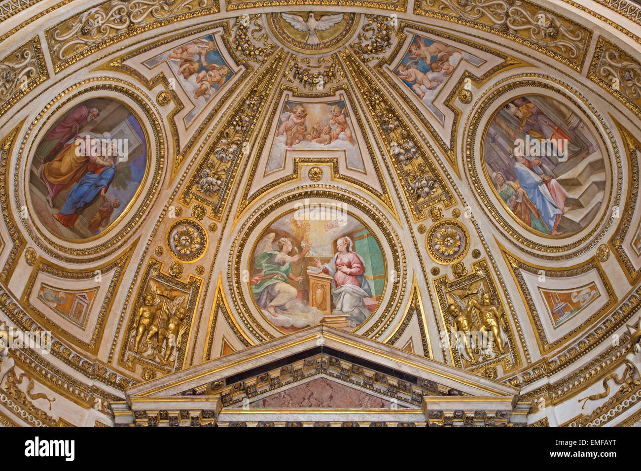 Rom - das Fresko in der Apsis der Kapelle von St. Joseph in der ...