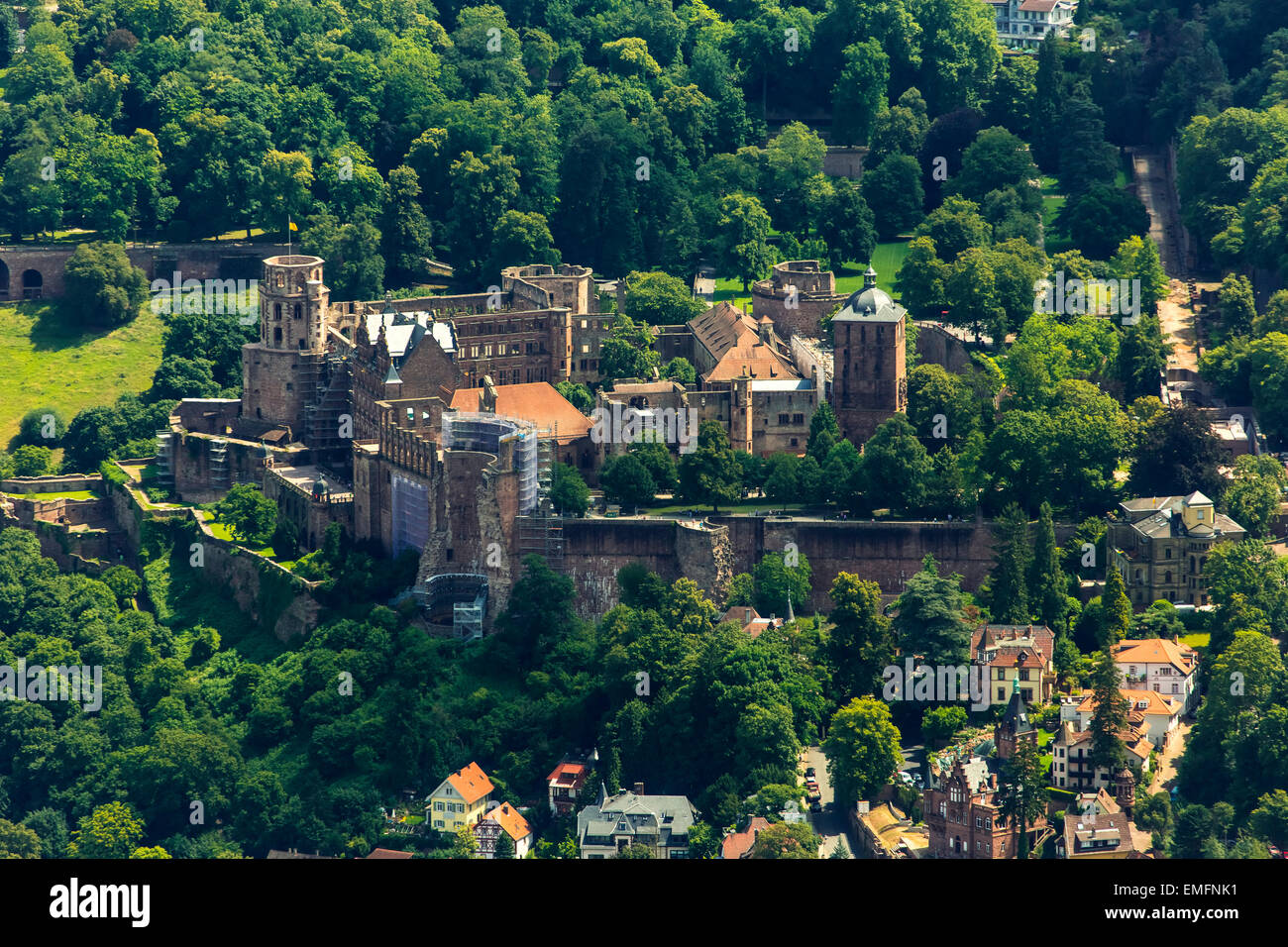 Heidelberg castle aerial -Fotos und -Bildmaterial in hoher Auflösung – Alamy