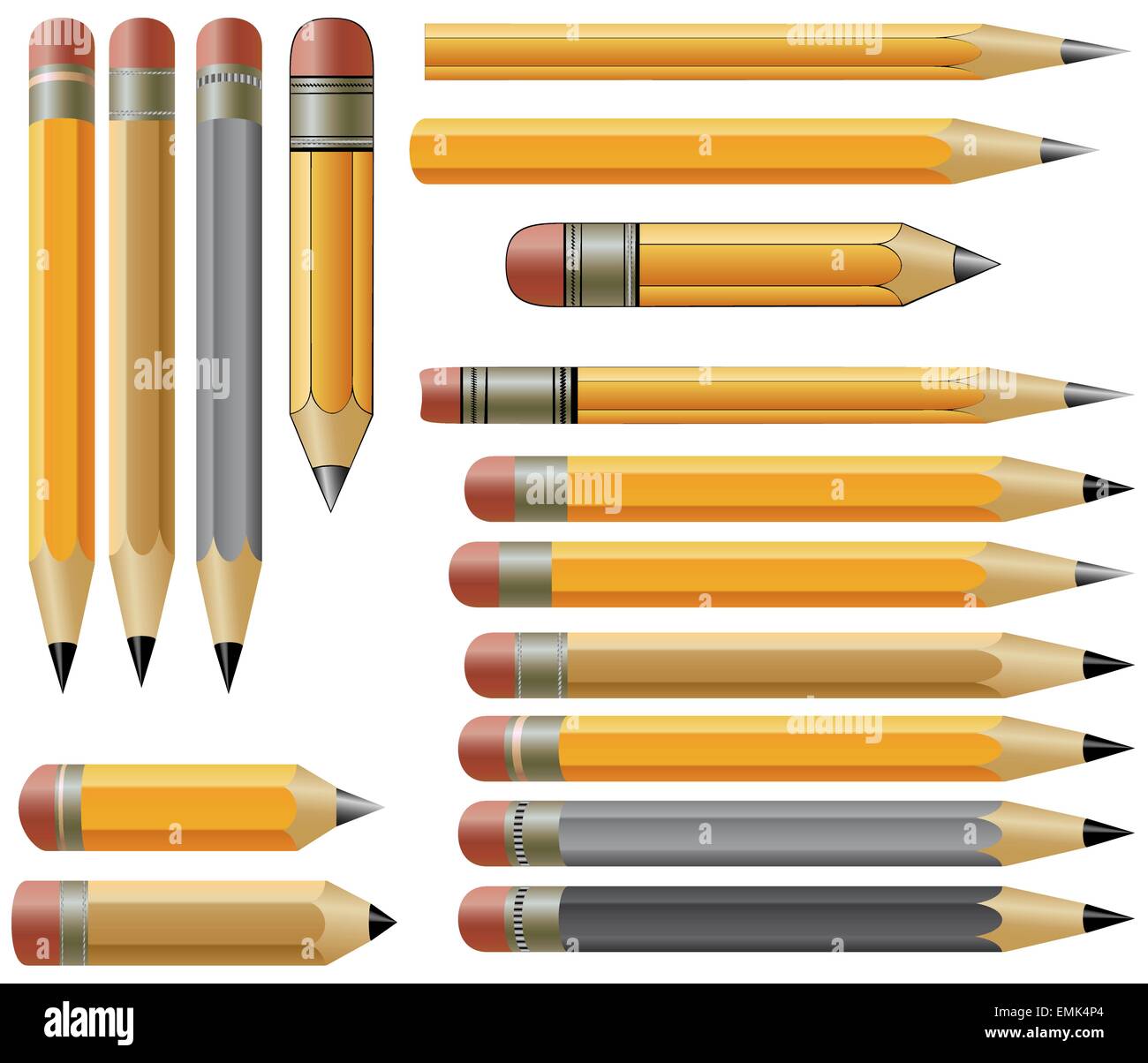 Vektor-Illustration der verschiedenen Stifte Stock-Vektorgrafik - Alamy