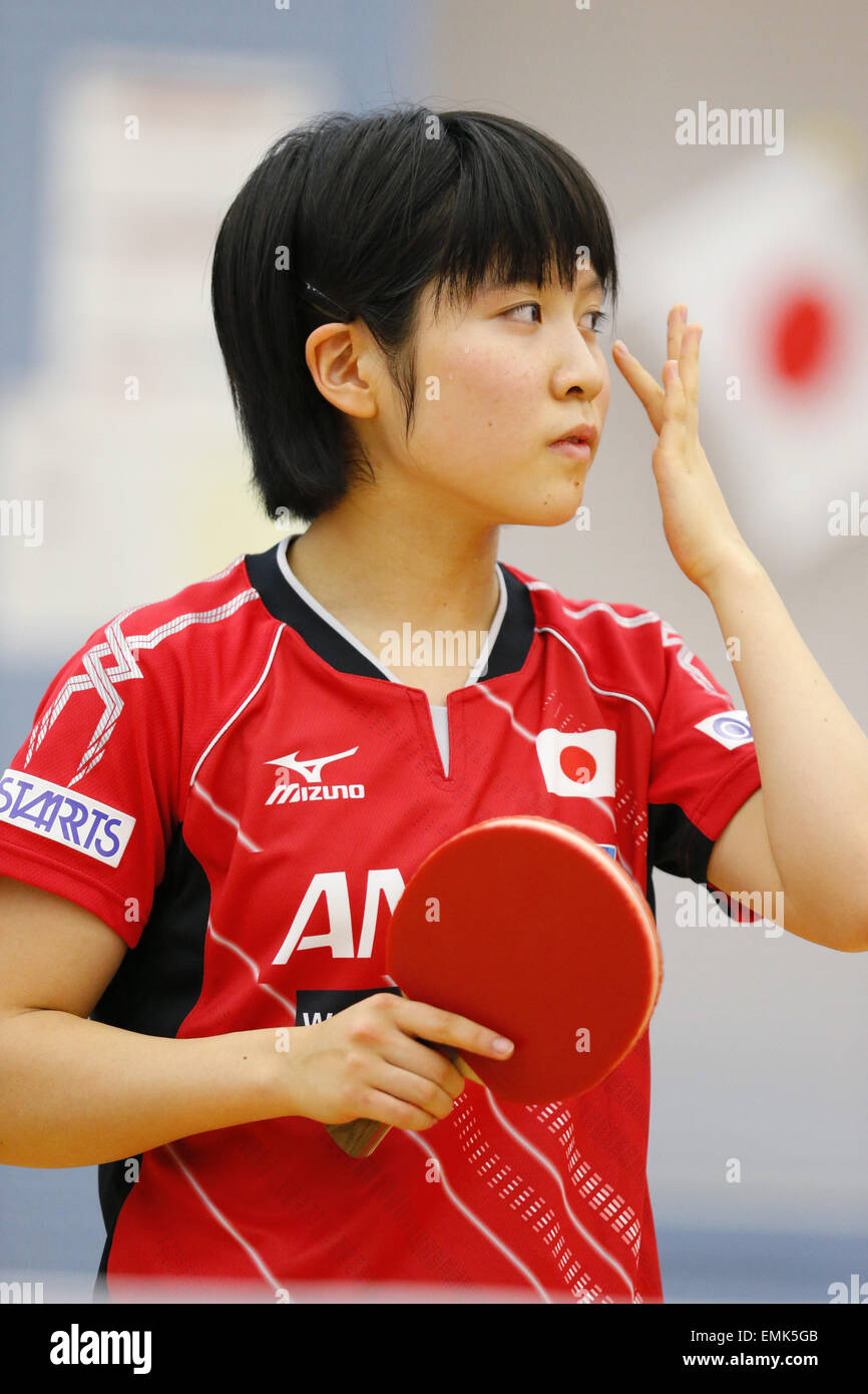 Tokyo im Ajinomoto National Training Center, Tokyo, Japan. 22. April 2015. Miu Hirano (JPN ...
