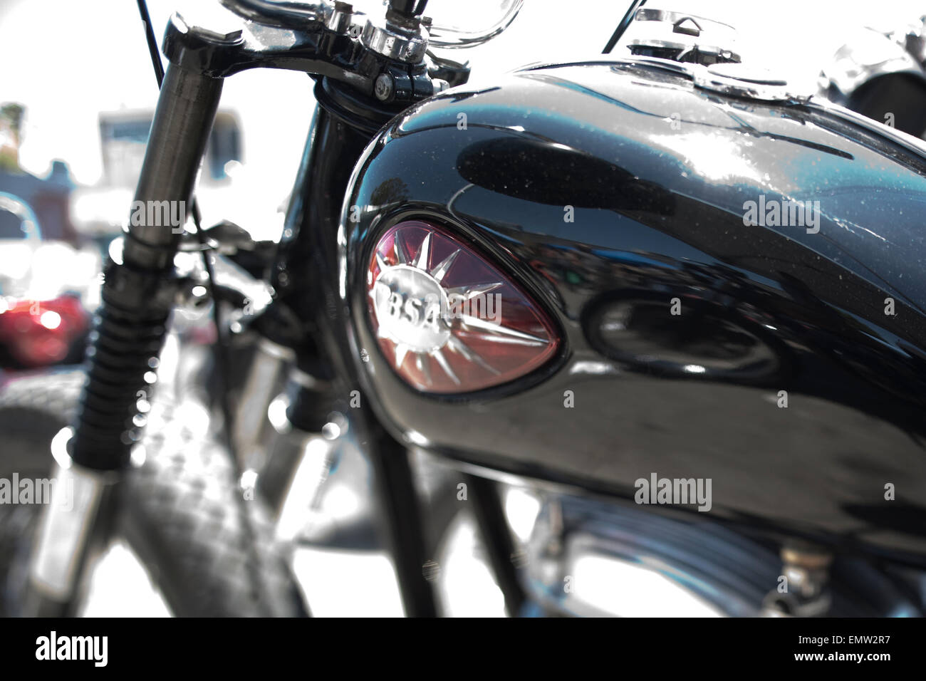 Das Detail von der BSA-Motorrad-Gas-Tank auf einen klassischen Oldtimer ...