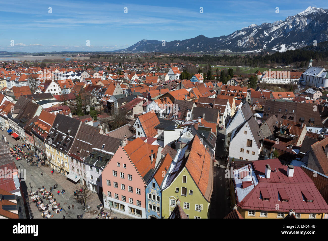 Blick auf den Nord-Osten von Hohes Schloss Füssen, gegenüber dem ...