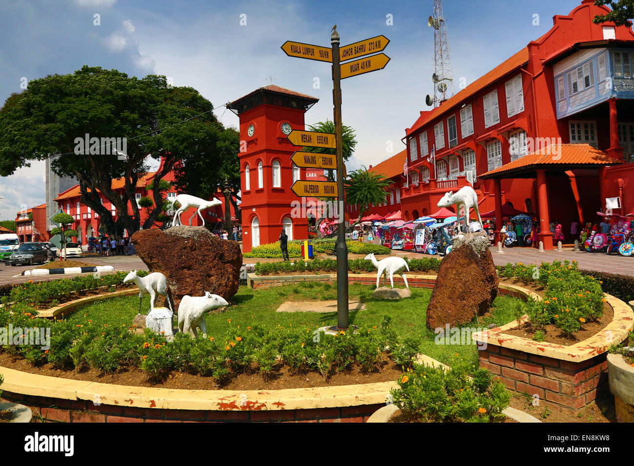Tang Beng Swee Clock Tower in Dutch Square, bekannt als rotes Quadrat ...