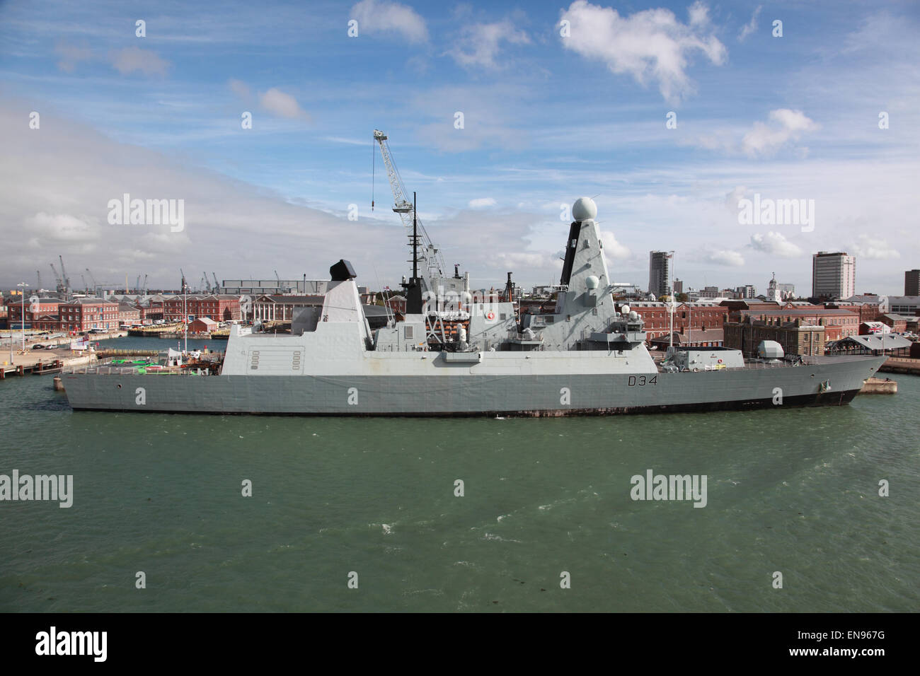 D34 HMS Diamond in Portsmouth Harbour, Hampshire, England, UK ...
