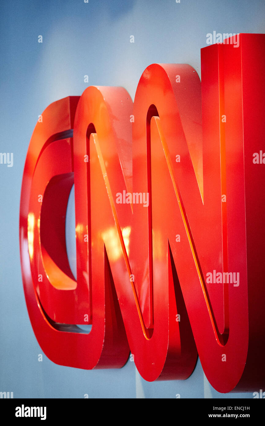 "Downtown Atlanta in Georga USA CNN-Logo in den Empfang von CNN Gebäude ...
