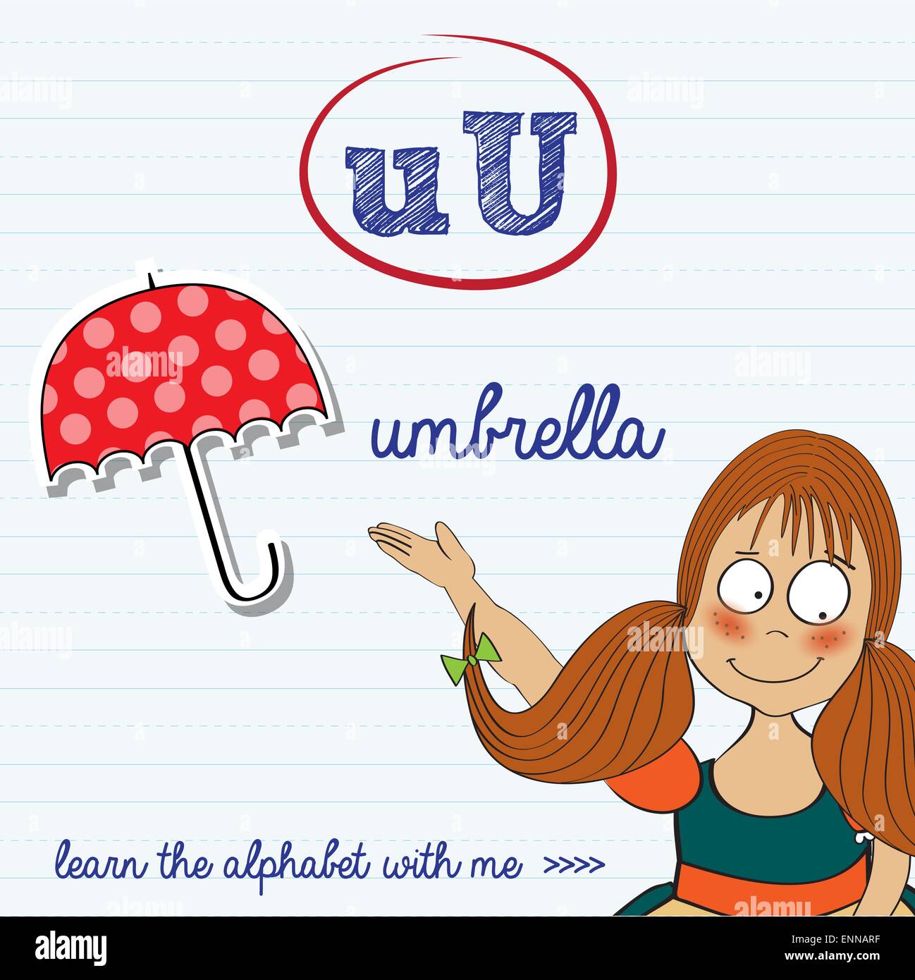 Alphabet Arbeitsblatt der Buchstabe u Stock-Vektorgrafik - Alamy