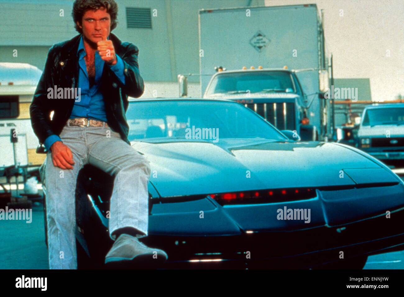 David Hasselhoff Mit Dem Auto K.I.T.T in der Serie "Knight Rider", USA ...
