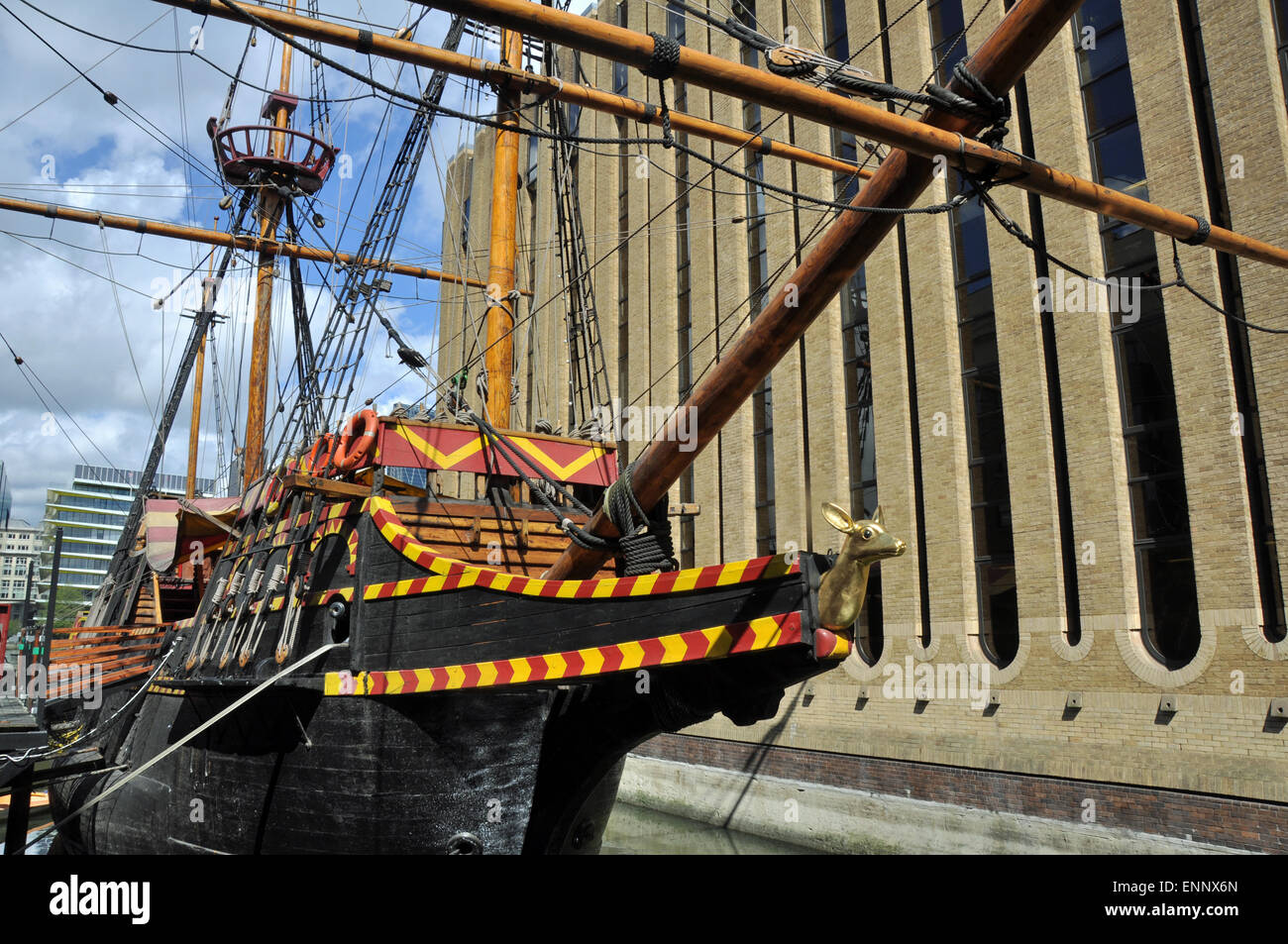 Die Golden Hind, London, Vereinigtes Königreich Eine Nachbildung der ...