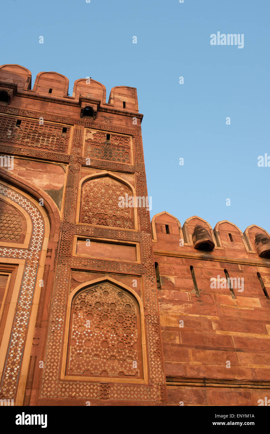 Indien, Agra. Das Rote Fort von Agra. Dieser Sandstein Festung war ...