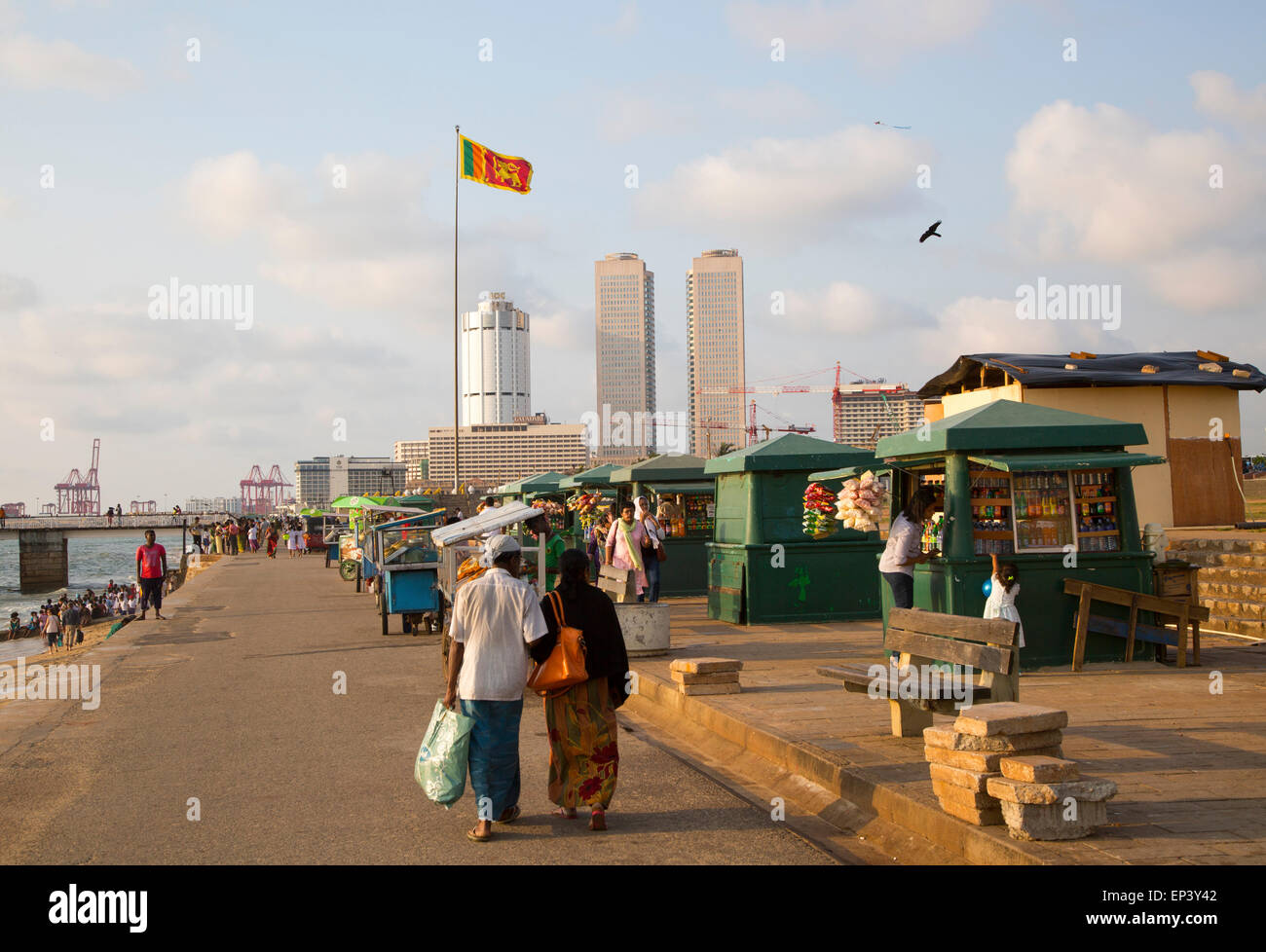 Straße Ständen am Strand von Galle Face Green, Colombo, Sri Lanka ...