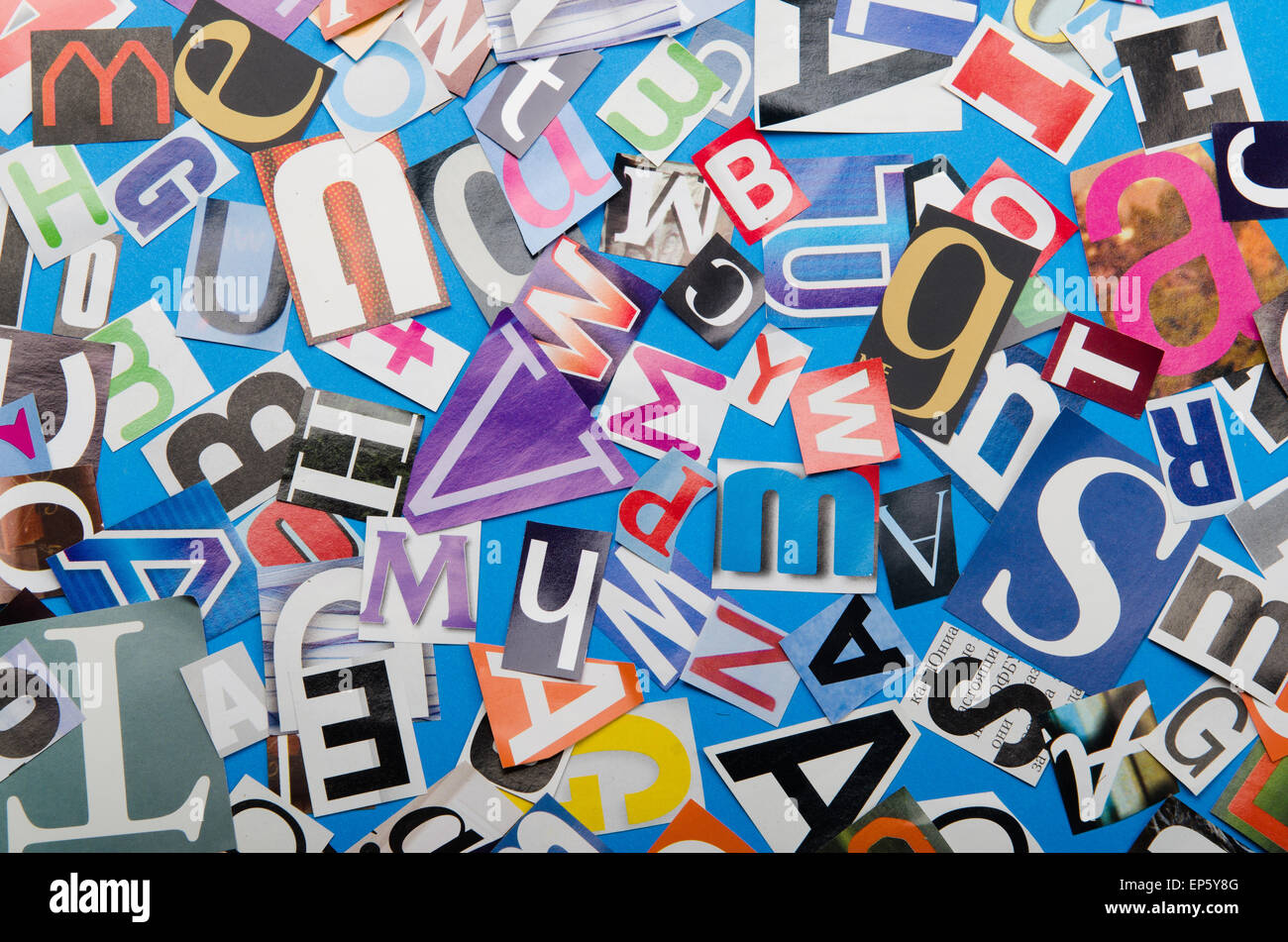 Cut newspaper magazine letters numbers -Fotos und -Bildmaterial in ...