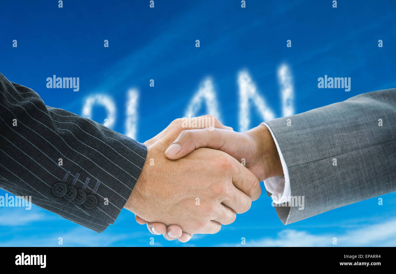 Das zusammengesetzte Bild im Business Handshake Stockfotografie - Alamy