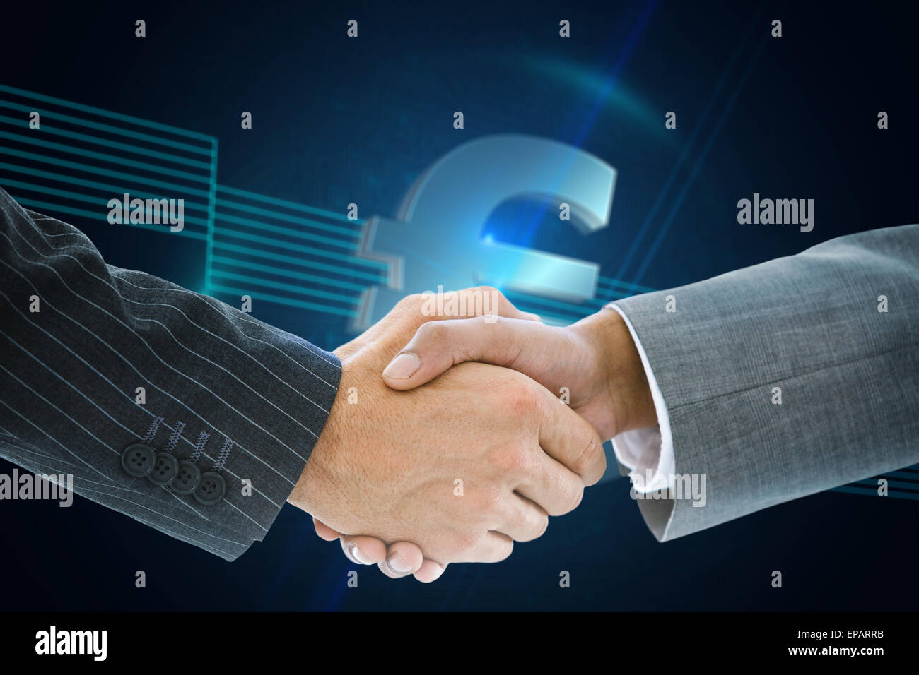 Das zusammengesetzte Bild im Business Handshake Stockfotografie - Alamy