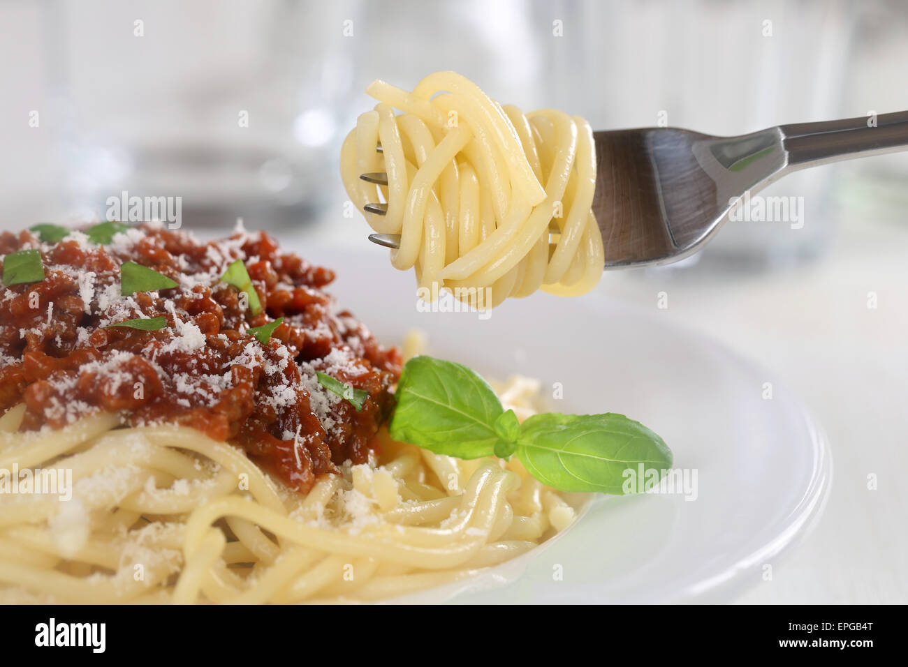 Essen Nudeln Spaghetti Bolognese Stockfotos und -bilder Kaufen - Alamy