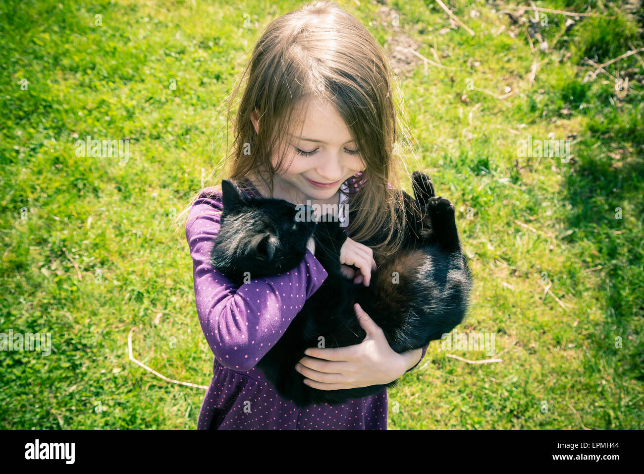 Kleines mädchen mit katze -Fotos und -Bildmaterial in hoher Auflösung ...