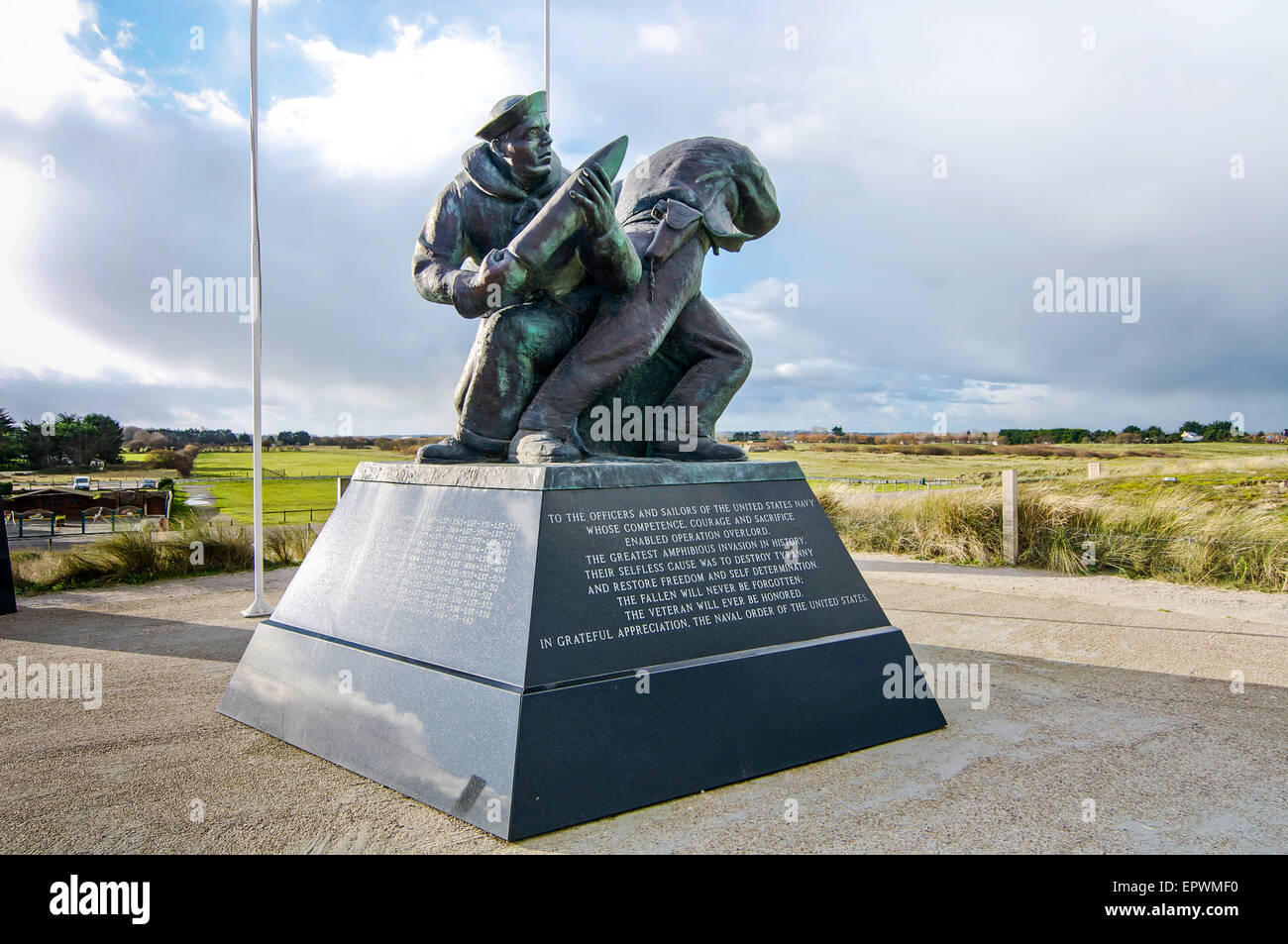 US Marine-Denkmal mit Blick aufs Meer am Utah Beach in der Normandie ...
