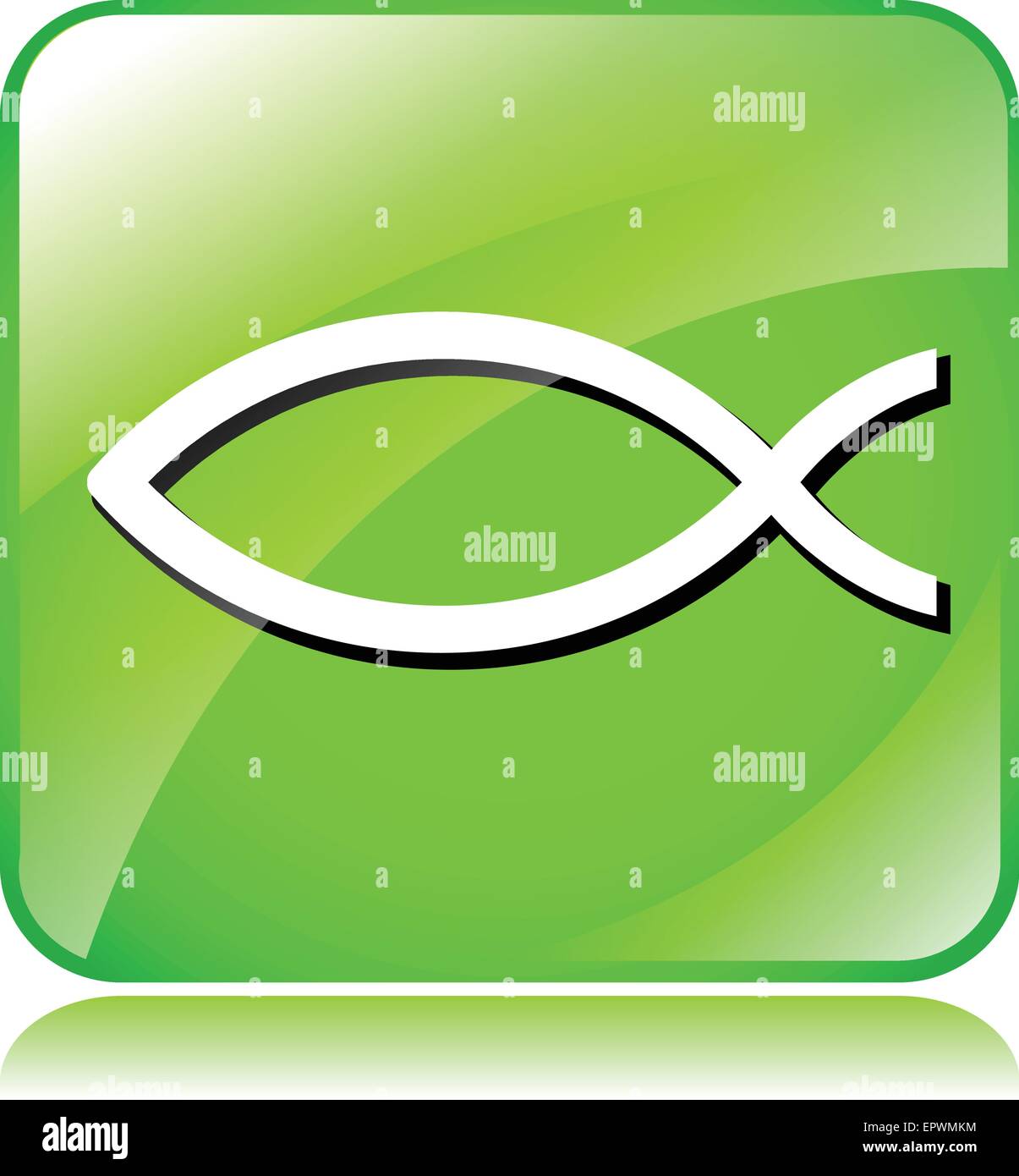 Illustration der grüne Jesus Fisch-Symbol auf weißem Hintergrund Stock ...