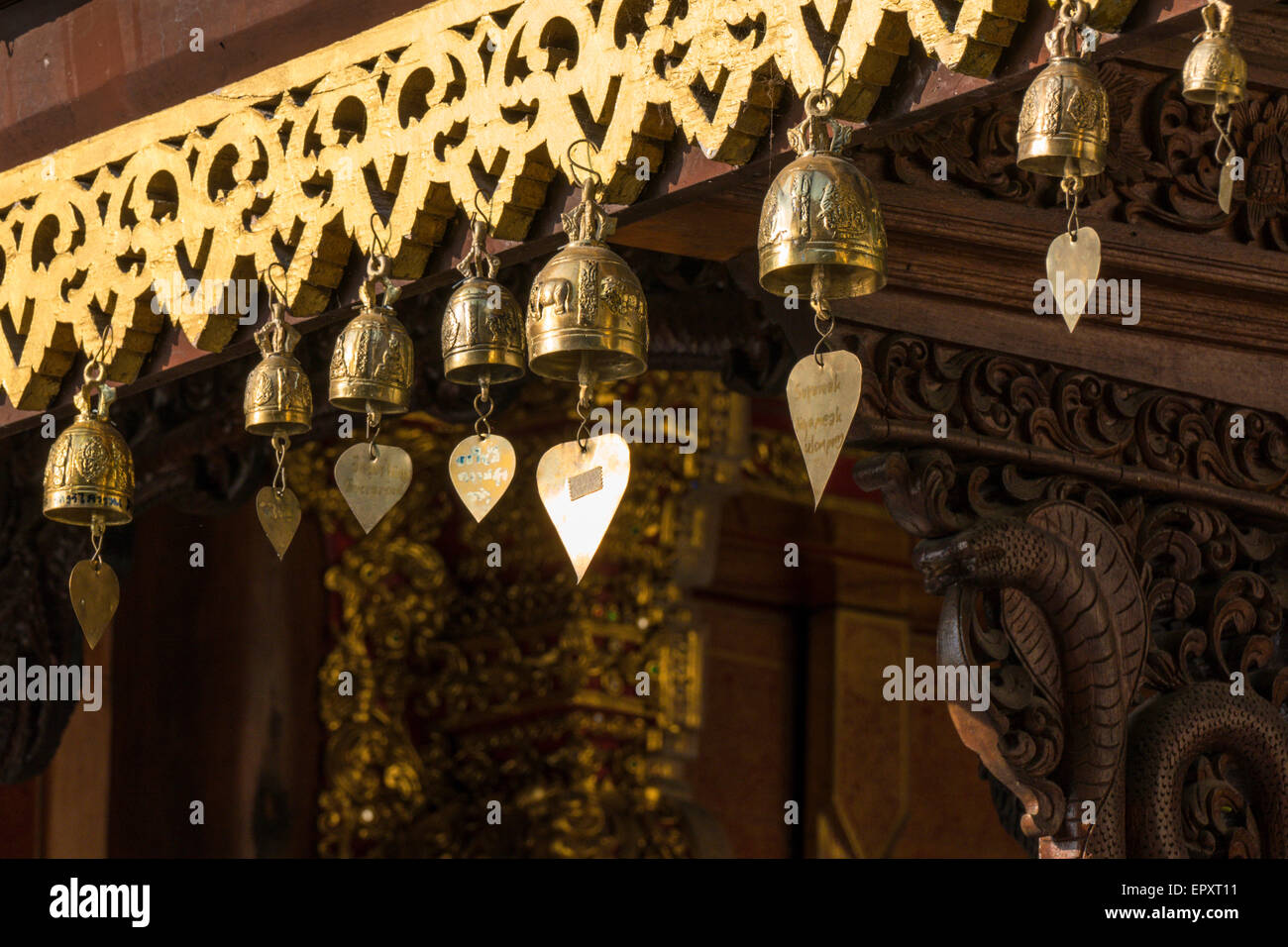 Glocken im Wind am Wat Phra, die Doi Suthep, Tempel, Chiang Mai, Nord ...