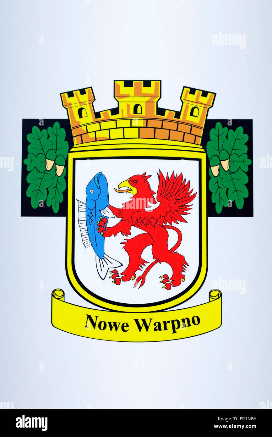 Wappen, Nowe Warpno, Bucht von Stettin, Polen Stockfotografie - Alamy