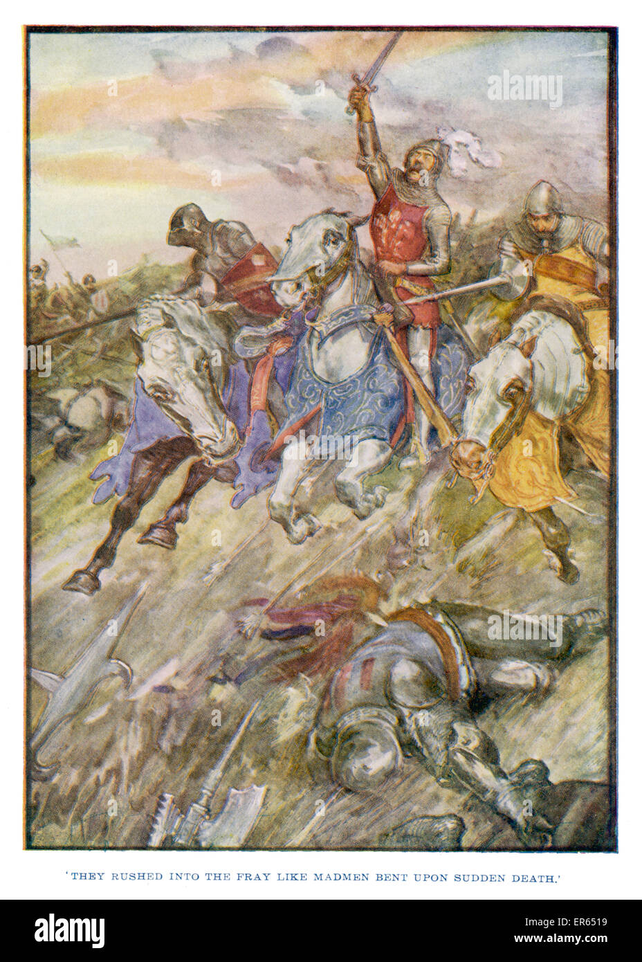 John der Blinde, König von Böhmen (auf der französischen Seite) kommt ...