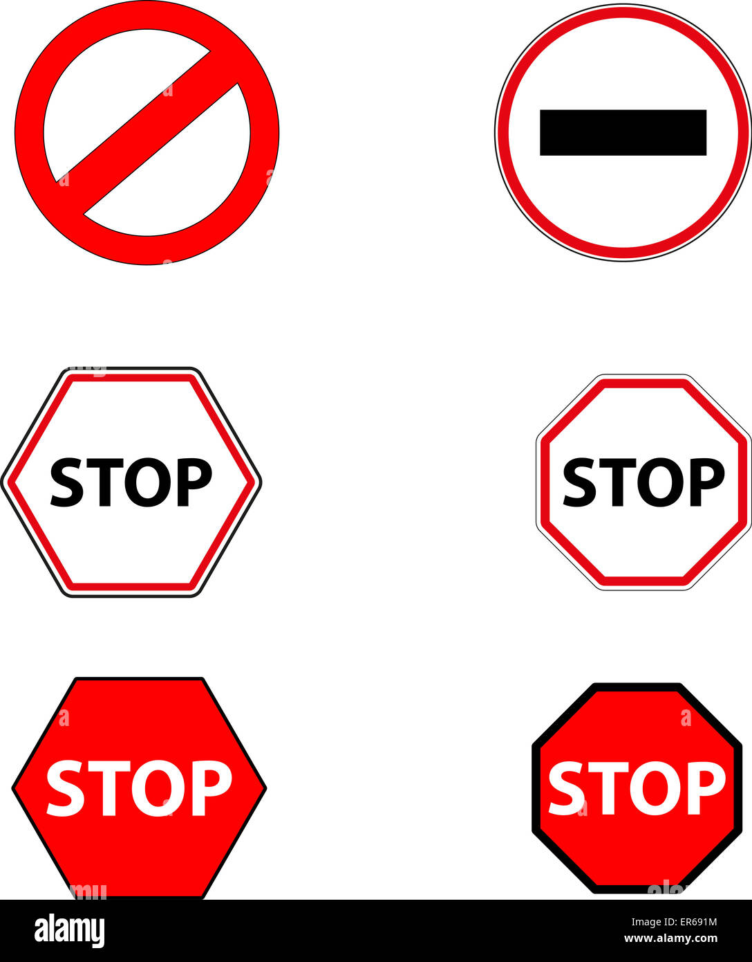 Zeichen-Stop und Verbot. Zeichen und Symbol, Warnung und Sicherheit ...