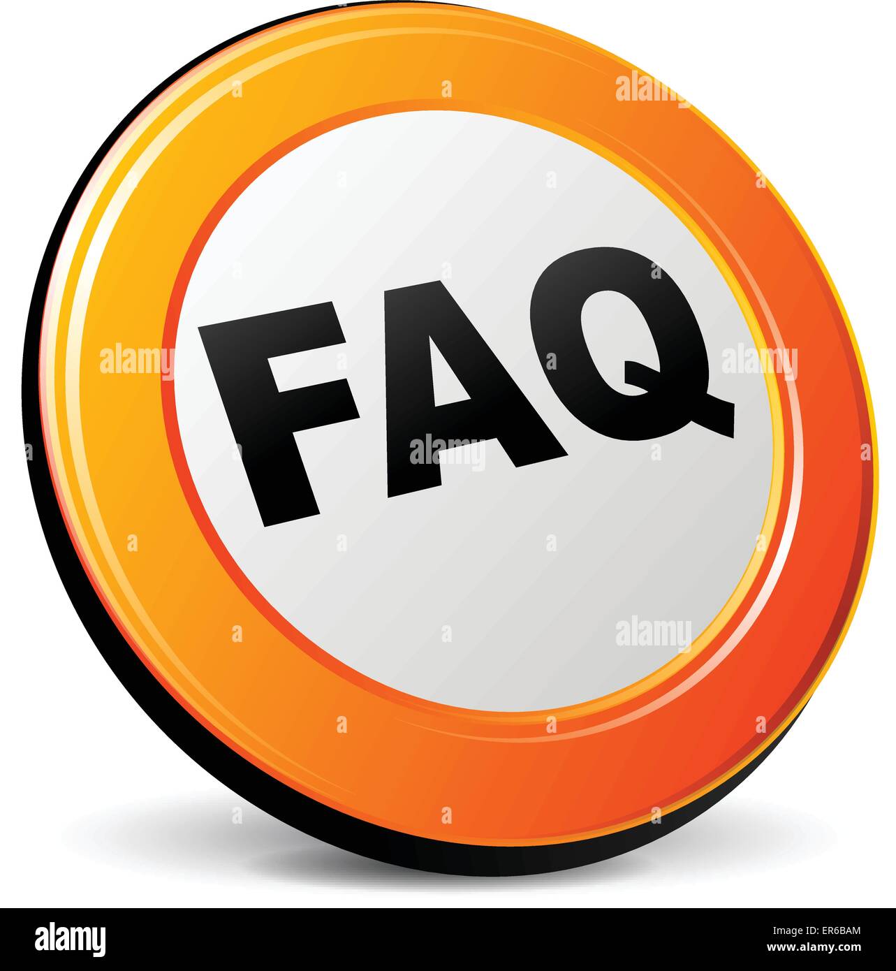 Vektor-Illustration des faq-Symbol auf weißem Hintergrund Stock ...