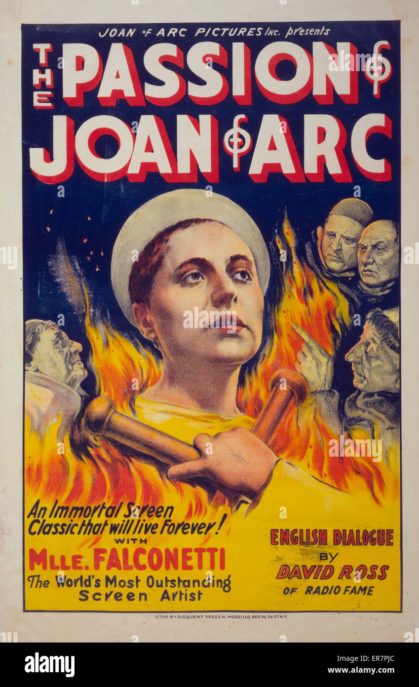 Die Passion der Jeanne d ' Arc. Motion Picture Plakat für die Passion ...