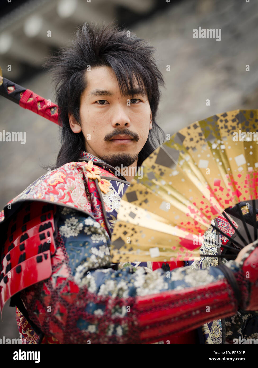 Japanische Samurai Rüstung auf Burg Kumamoto, Kyushu, Japan ...