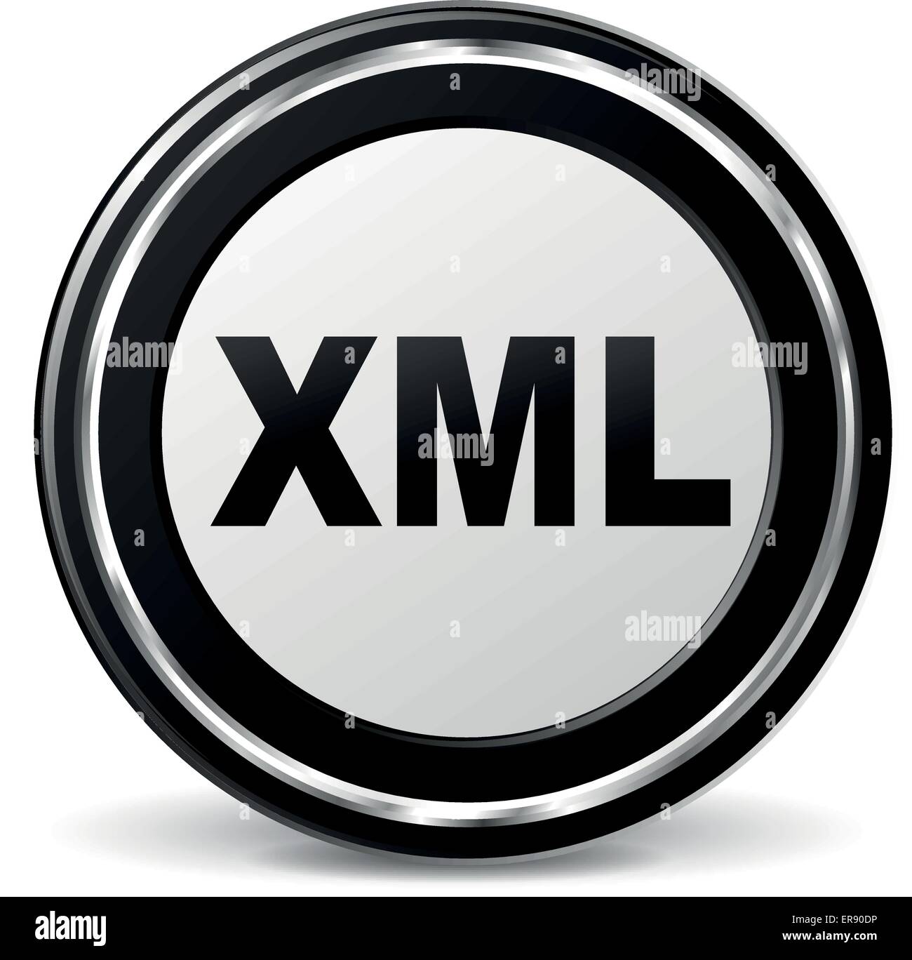 Vektor-Illustration von XML-Metall Symbol auf weißem Hintergrund Stock ...