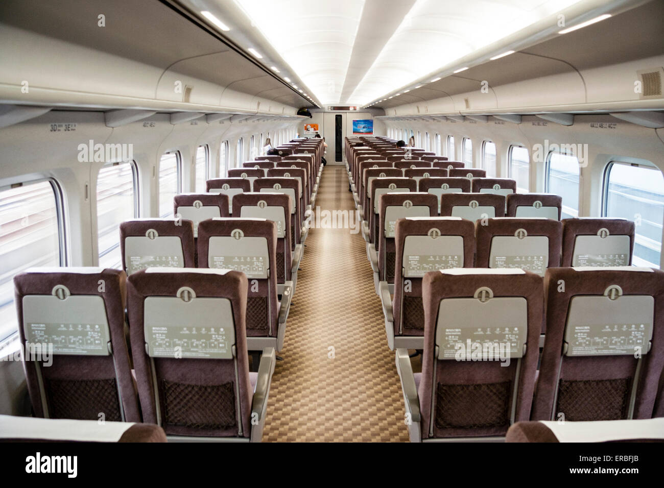 Interieur der japanischen shinkansen, Hochgeschwindigkeitszug, Serie ...
