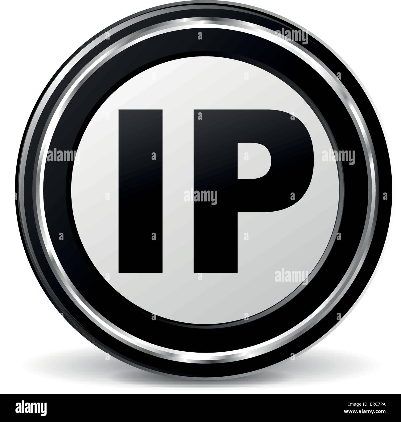 Vektor-Illustration der schwarz und Chrom IP-Adresse, Symbol Stock ...