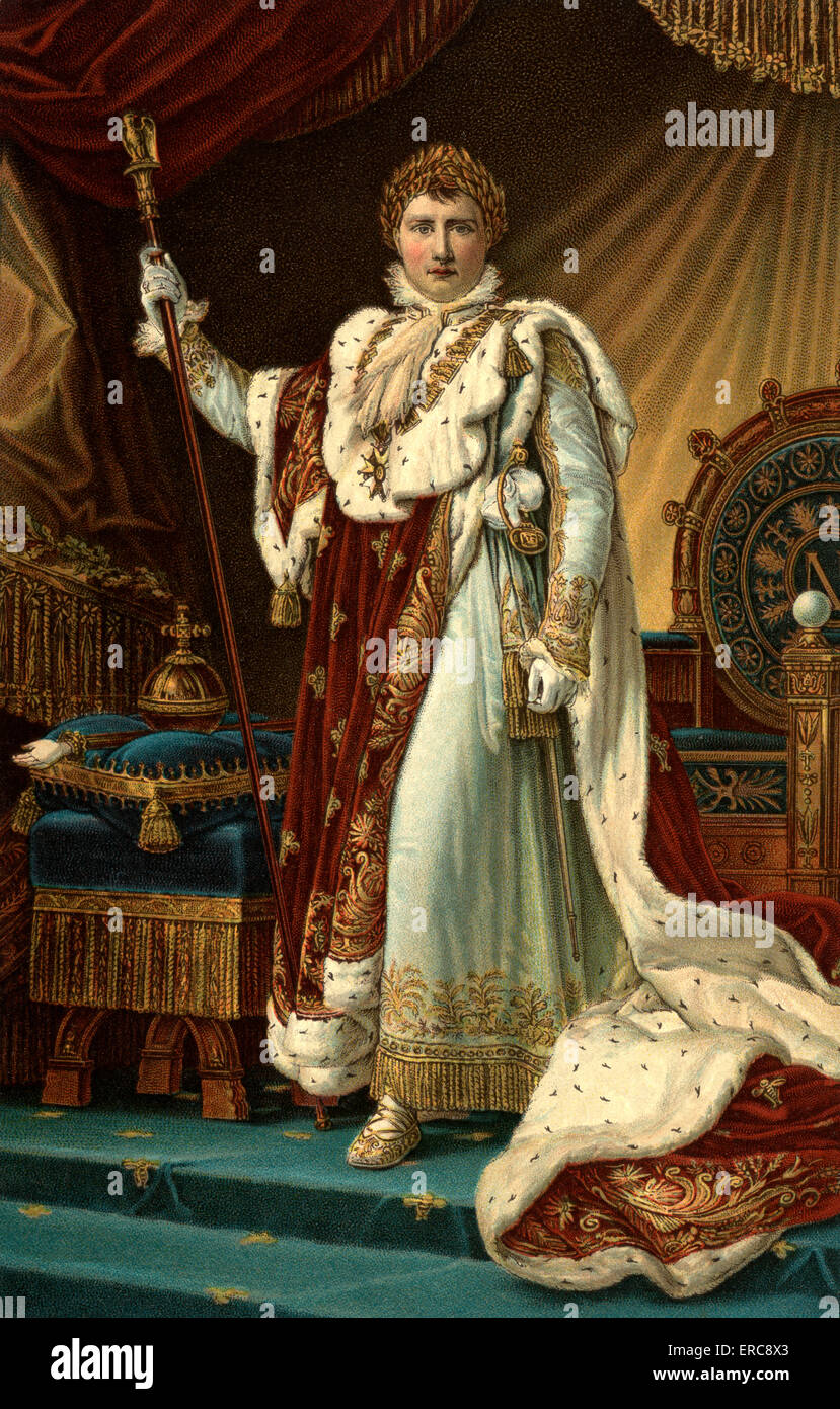 2. DEZEMBER 1804 NAPOLEON ICH KRÖNUNG ROBEN BLICK IN DIE KAMERA WIRD ...