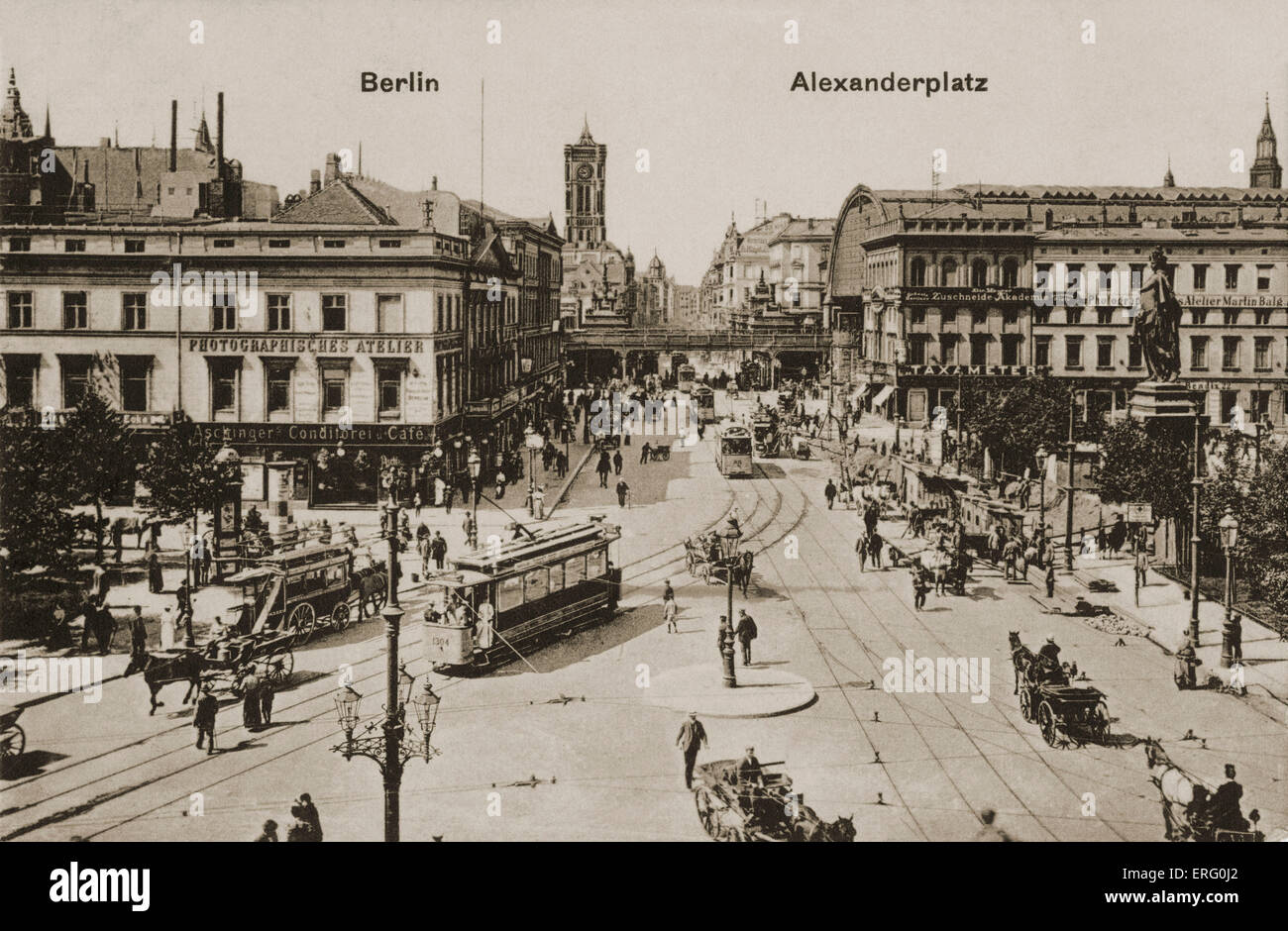 Berlin - Alexander Platz Berlin Pre-1. Weltkrieg. Straßenbahnen und ...