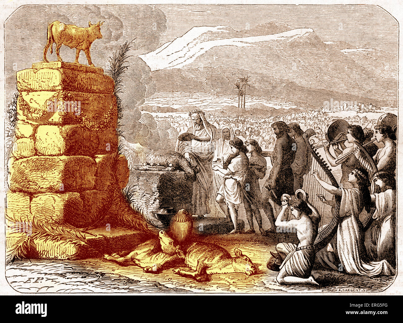 Das goldene Kalb. Die Bibel, Exodus, XXXII, Vers 8: "sie haben bog ...