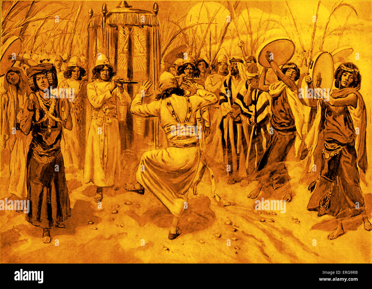 David tanzt vor der Lade von J James Tissot. Illustration zum Buch von ...