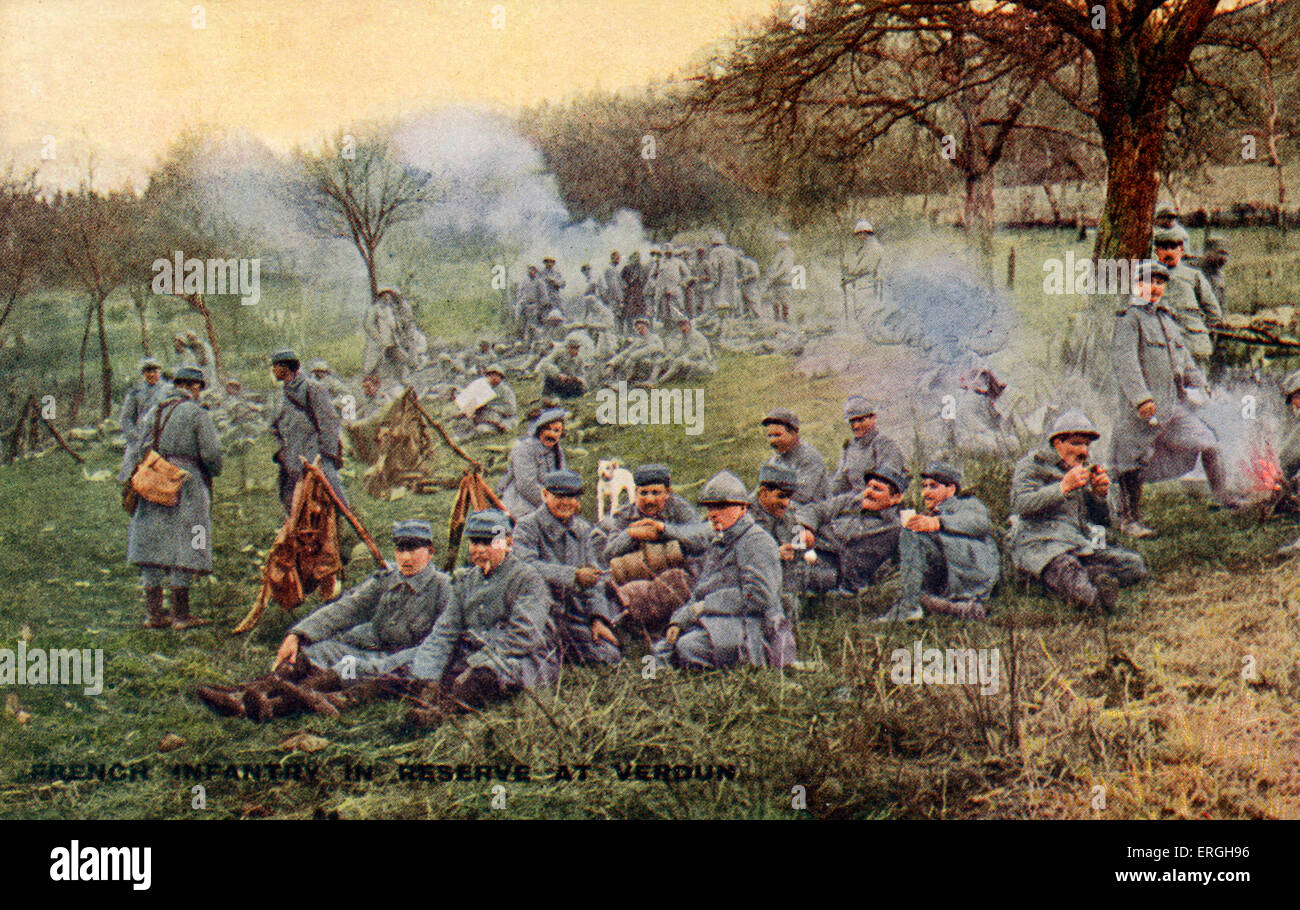 1. Weltkrieg: Französische Armee bei der Schlacht um Verdun. 21 ...
